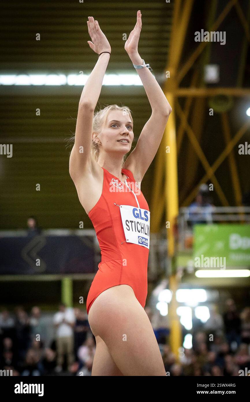 Dortmund, Deutschland. 22nd Feb, 2025. Imke Onnen (Cologne Athletics) wird deutsche ...