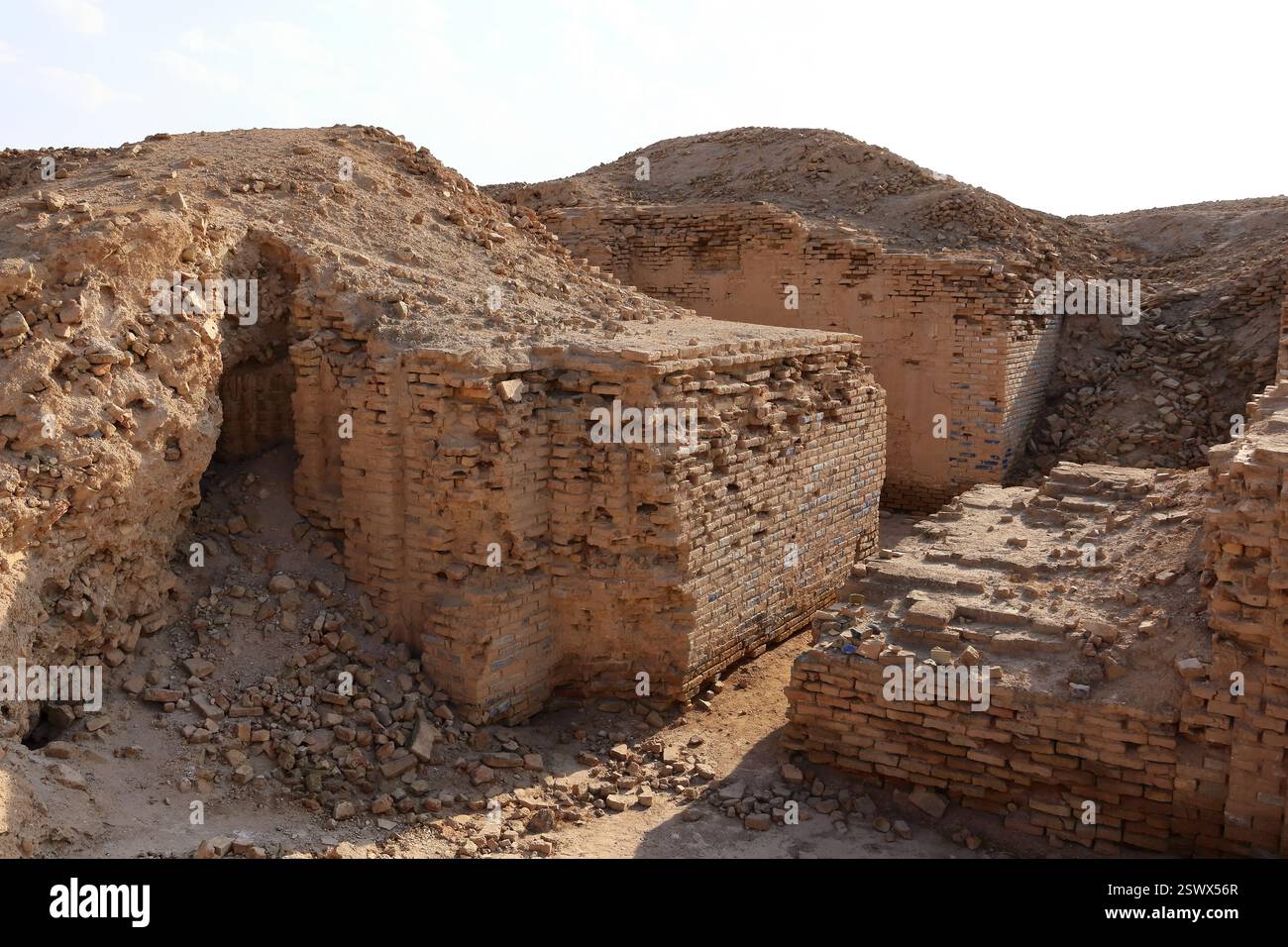 walls and bricks in the excavation site in the Ancient City of Uruk ...