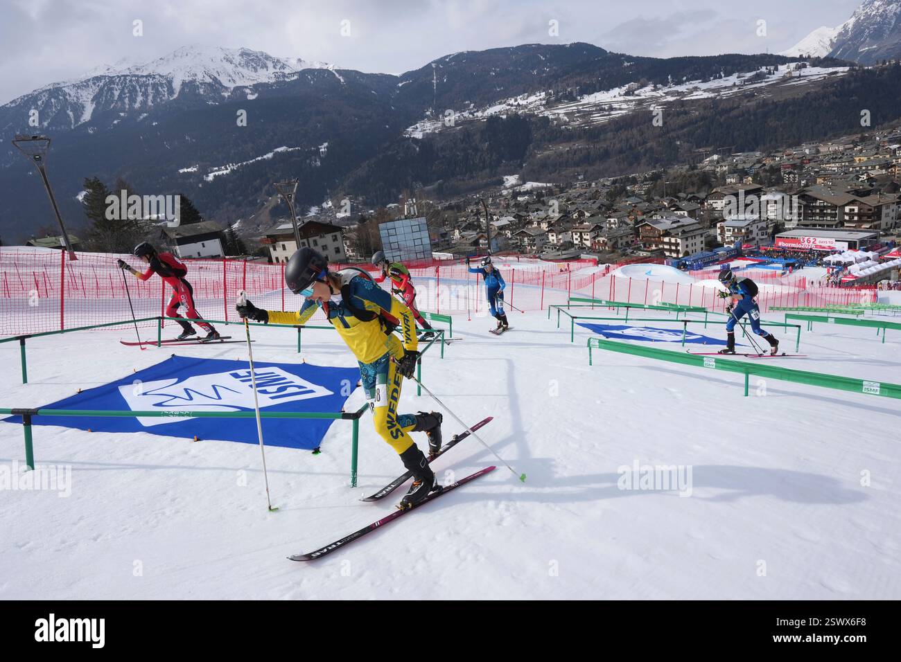 Athletes compete during the women's sprint race at the Ski ...