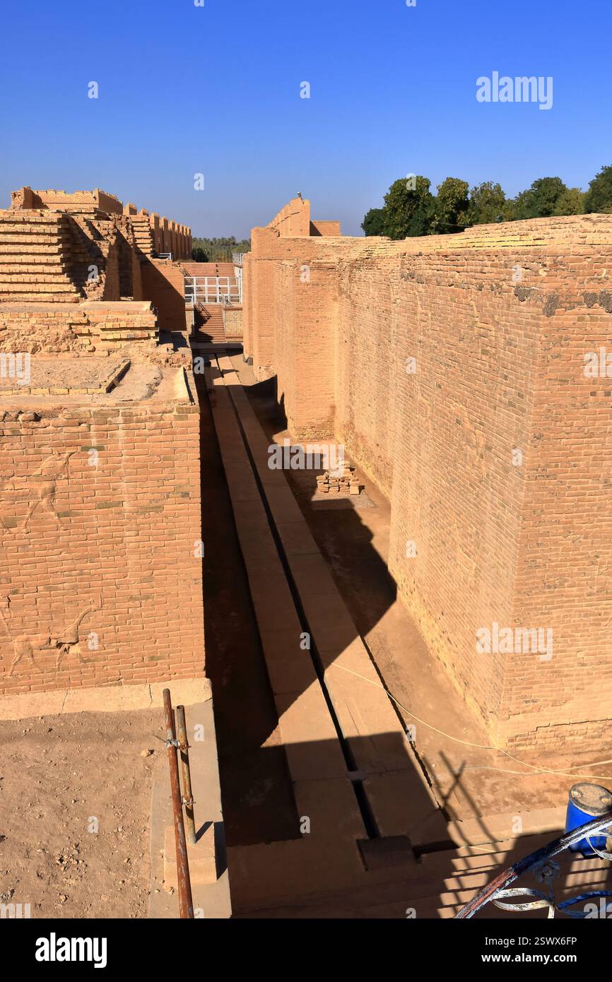 the Street of Procession in the ancient city of Babylon, iraq Stock ...