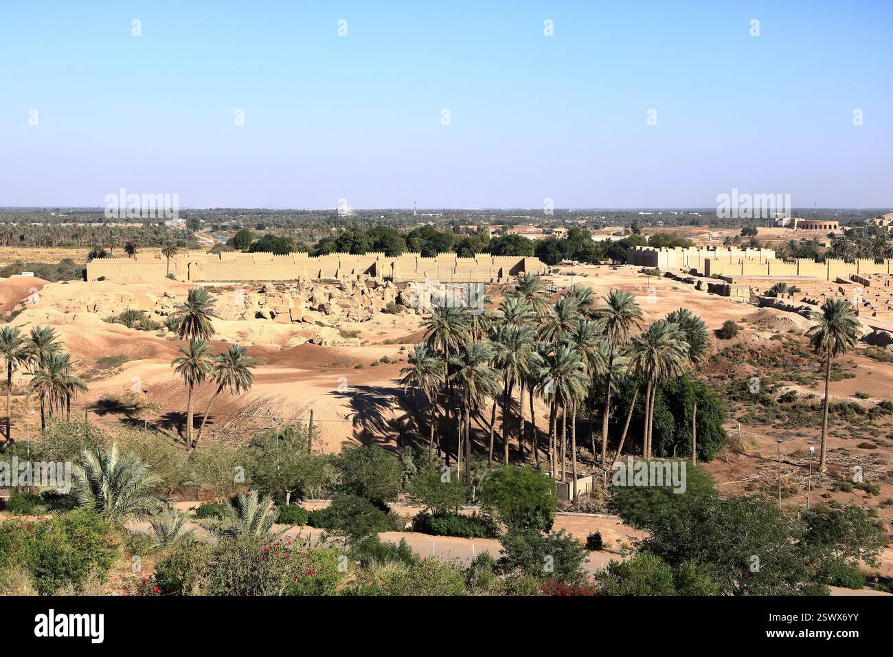 the Upper view of the ancient city of Babylon from former Saddam ...