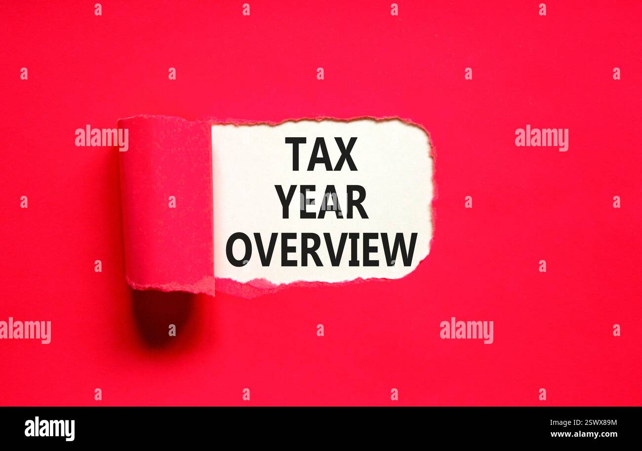 Tax year overview symbol. Concept words Tax year overview on beautiful ...