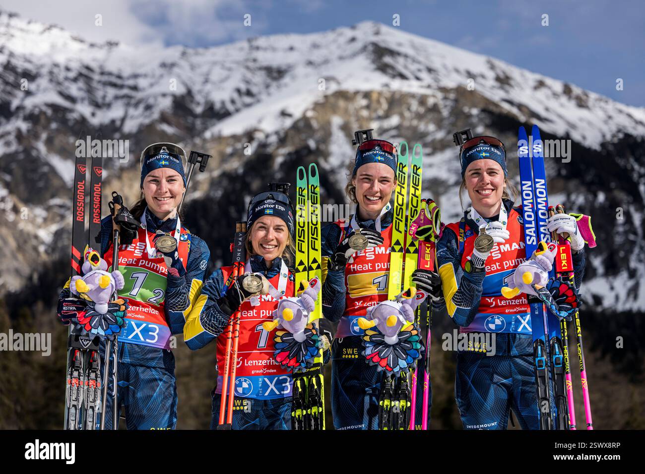 Bronze medalists Ella Halvarsson, Anna Magnusson, Hanna Öberg and ...