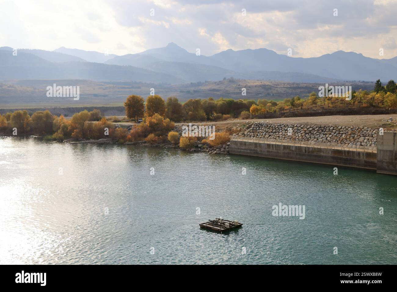 a tourist resort at the Great Zab River in Rubar, Kurdistan, Iraq Stock ...