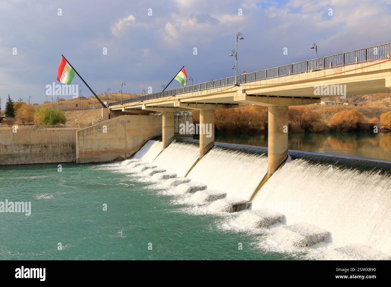 a tourist resort at the Great Zab River in Rubar, Kurdistan, Iraq Stock ...