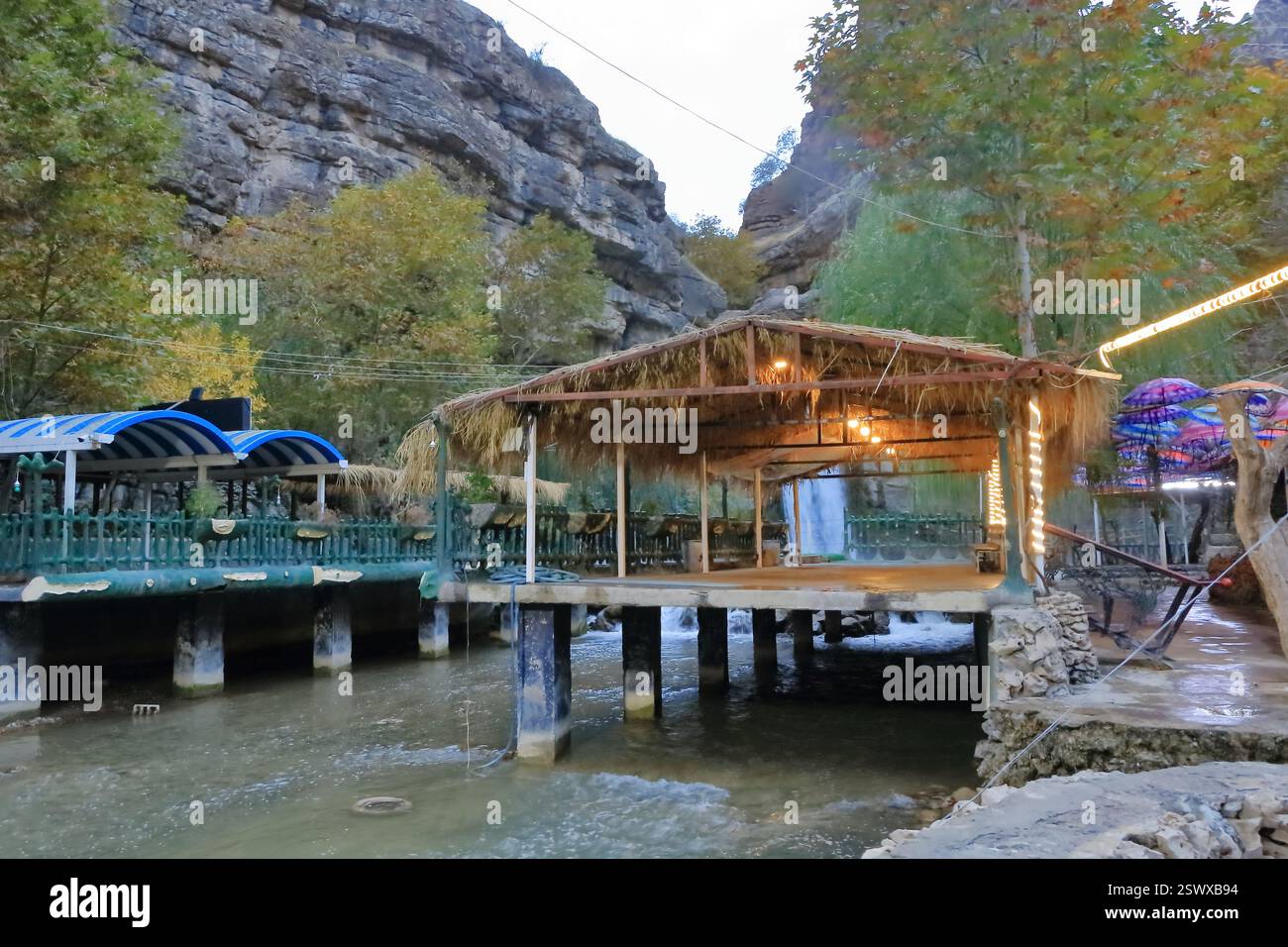 the Gali Ali Bag waterfall in the Iraqi Kurdistan near Erbil Stock ...