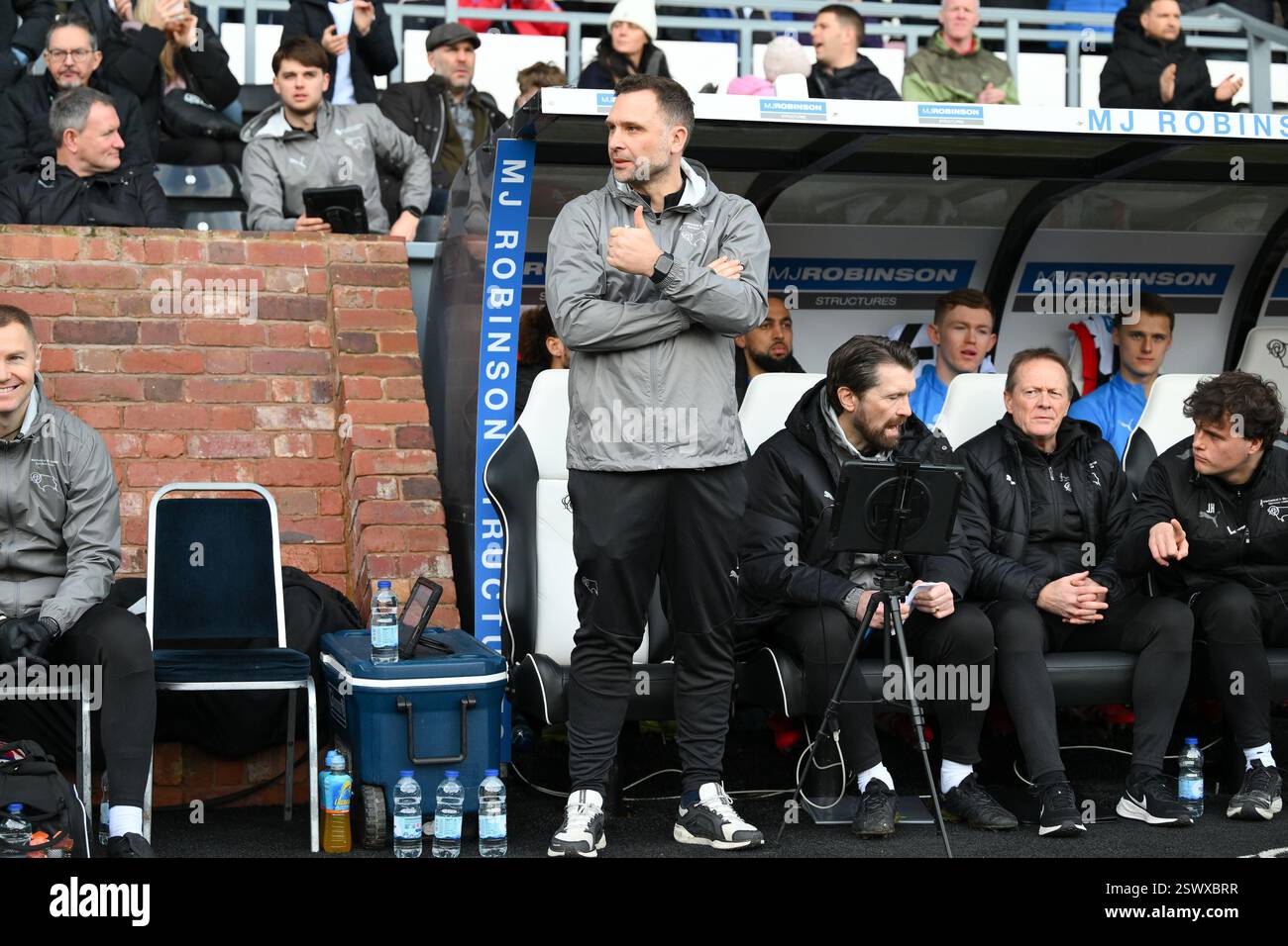 John Eustace, manager of Derby County during the Sky Bet Championship ...