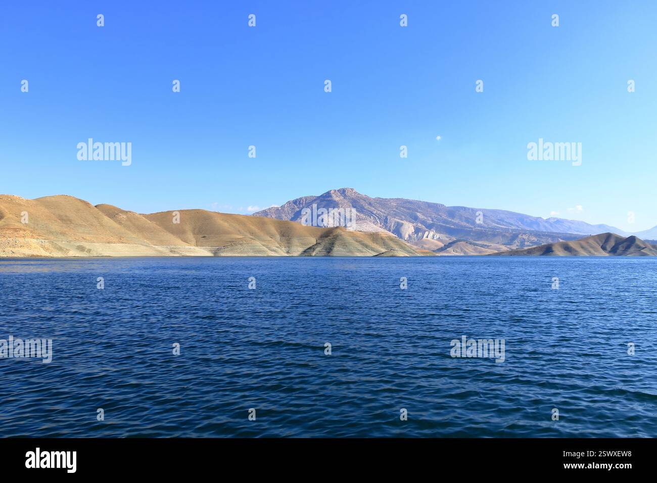 the Dokan Dukan Lake with beautiful mountains around in northern Iraq ...