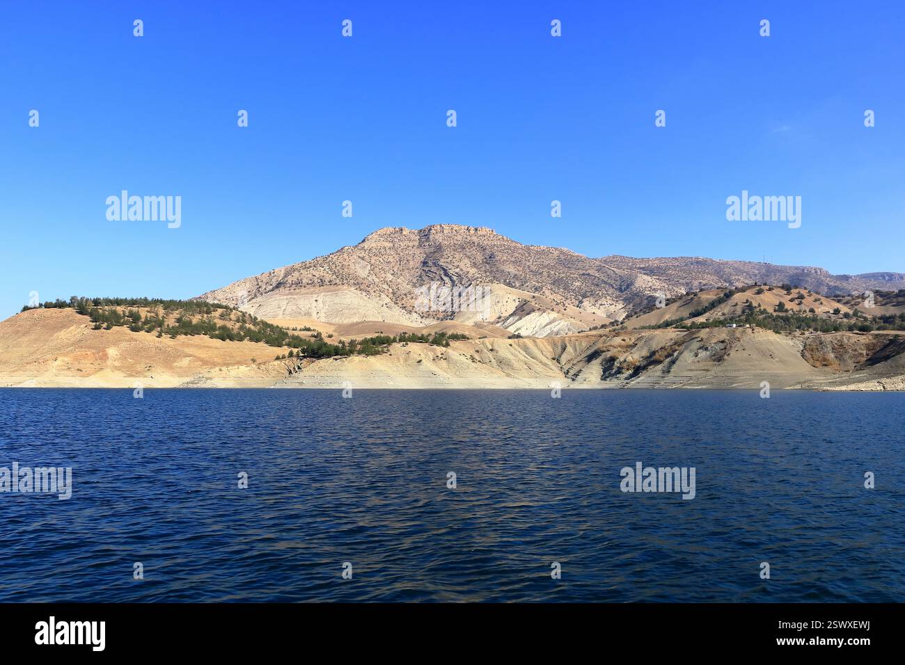 the Dokan Dukan Lake with beautiful mountains around in northern Iraq ...