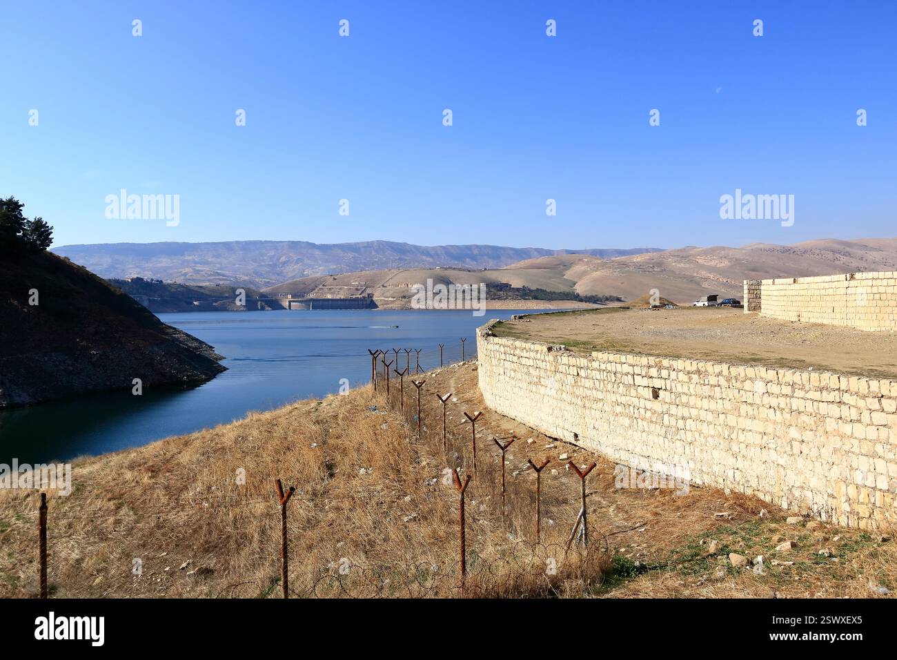the Dokan Dukan Lake with beautiful mountains around in northern Iraq ...