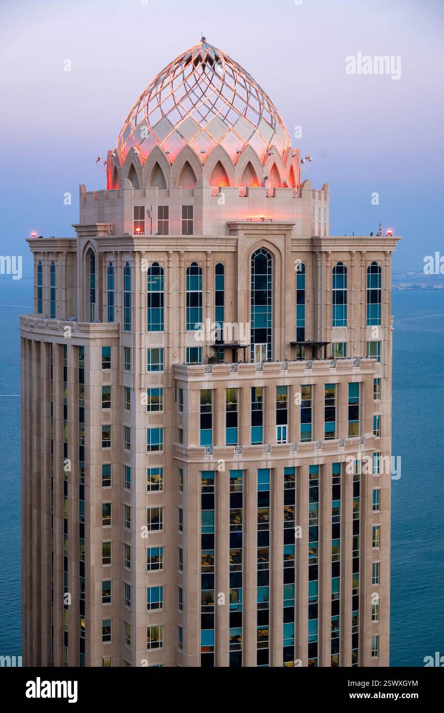 Doha, Qatar - February 21, 2025: Iconic Ooredoo Tower West bay Doha ...