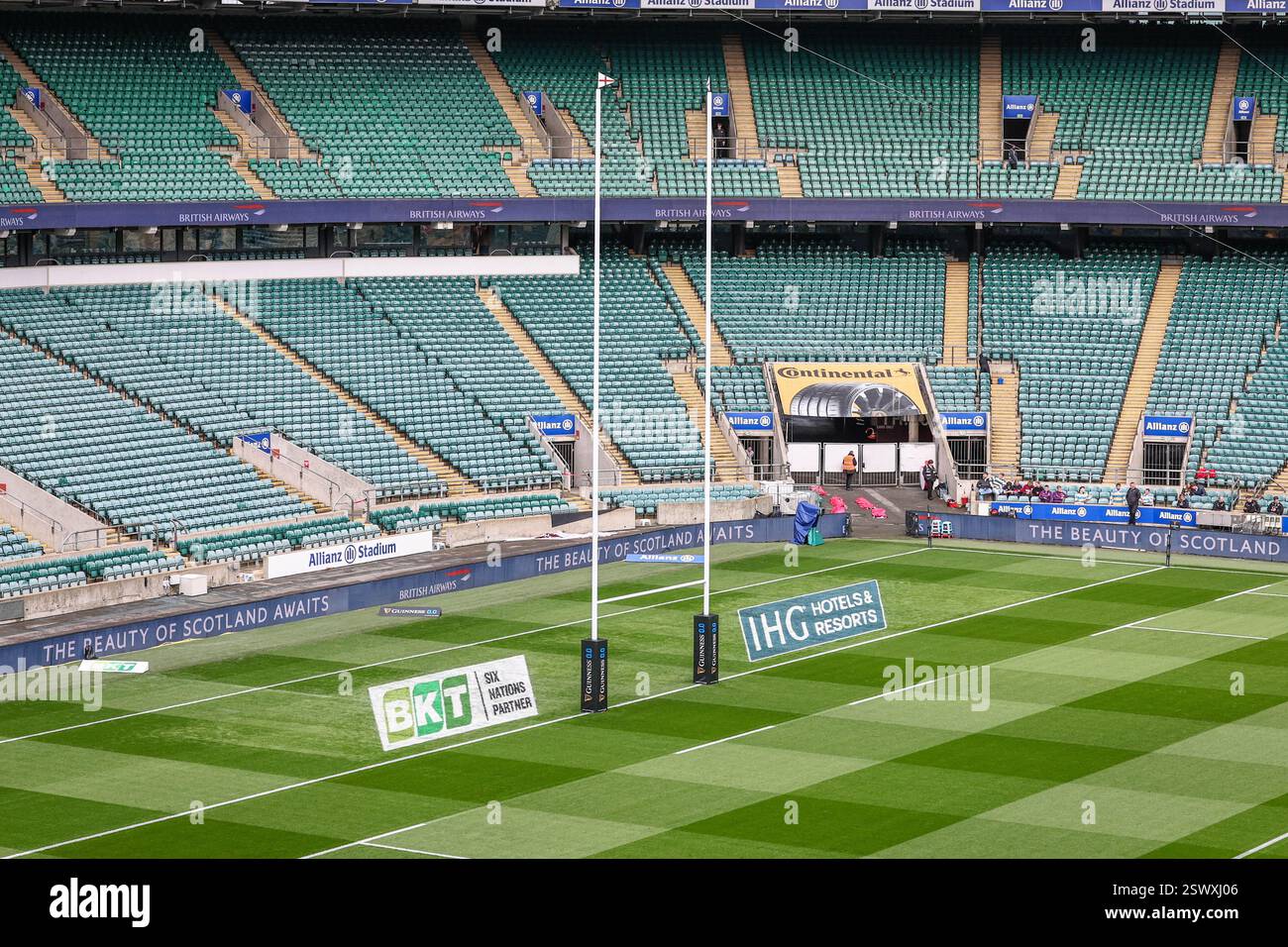 A general view of The during Allianz Stadium ahead of the 2025 Guinness 6 Nations match England ...