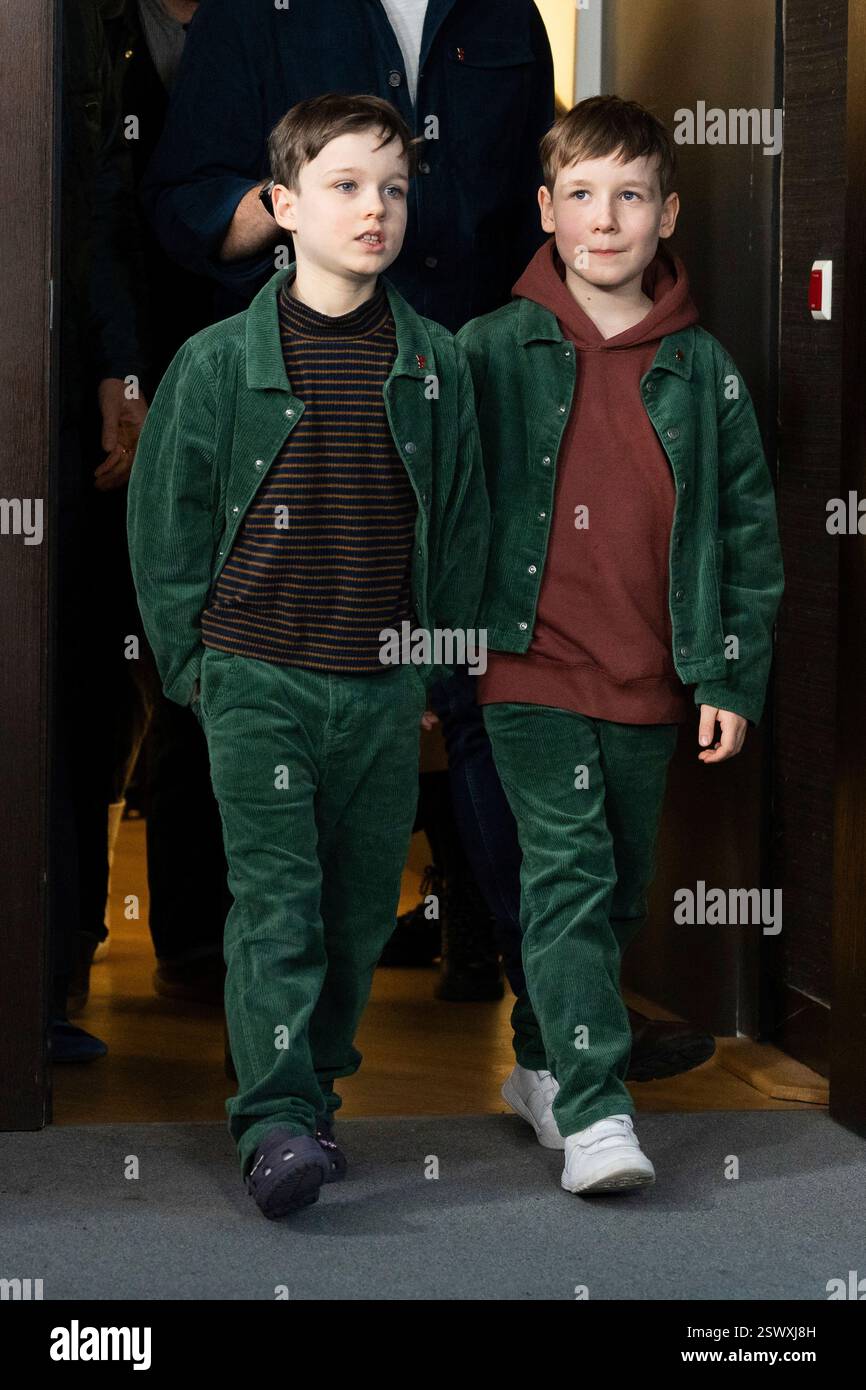 Richard Boxall, left, and Henry Boxall pose for photographers at the ...