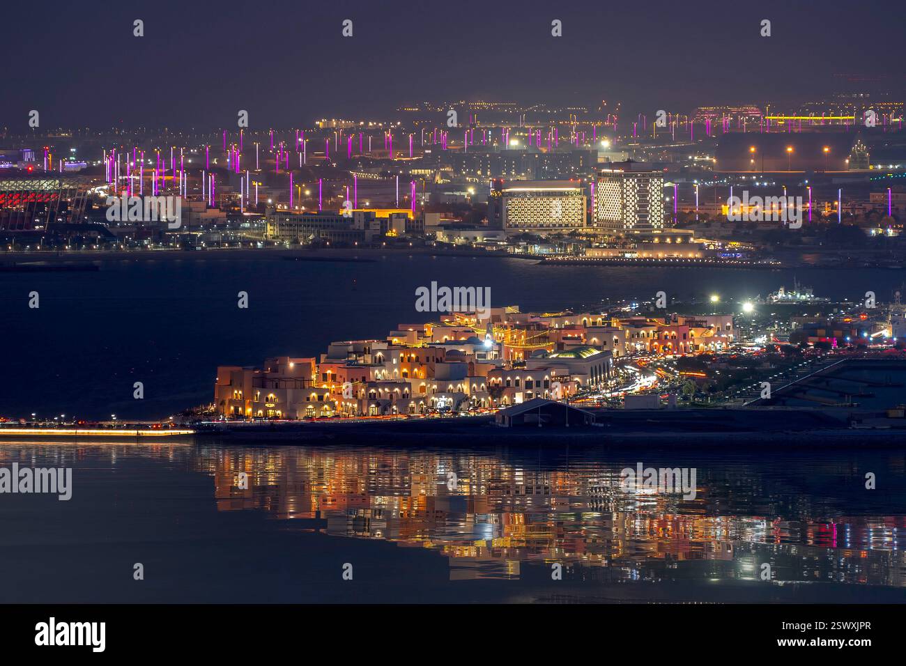 Aerial View of Mina District old Doha Port Qatar Stock Photo - Alamy