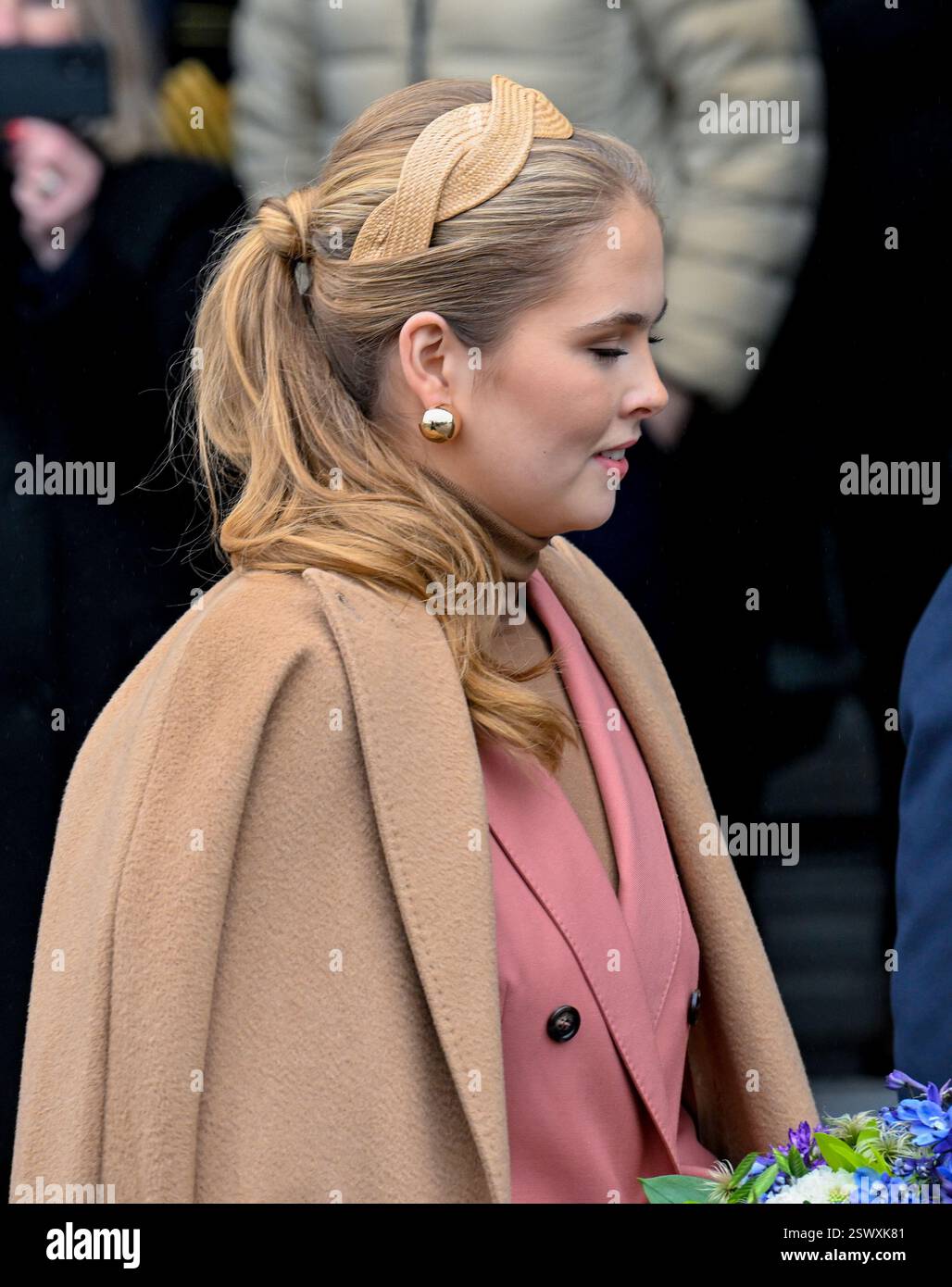 Princess Amalia at the christening of the Combat Support Ship Den Helder in Vlissingen during ...
