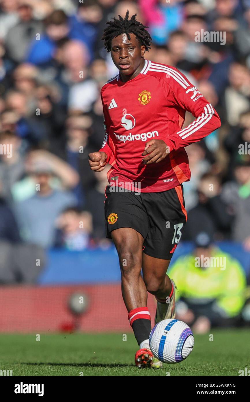 Liverpool, UK. 22nd Feb, 2025. Patrick Dorgu of Manchester United ...