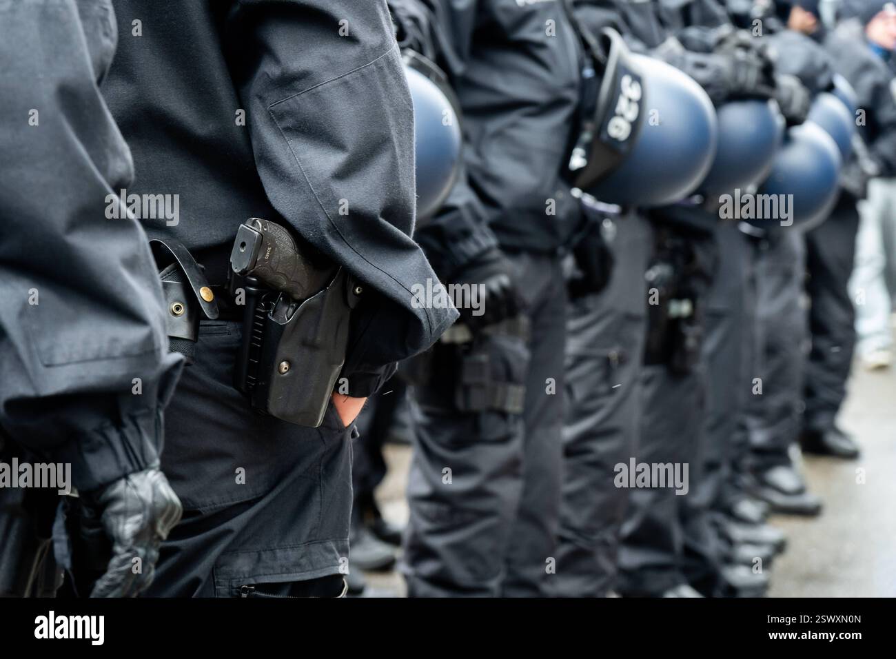 Munich, Bavaria, Germany - February 16, 2025: Police officers of the ...
