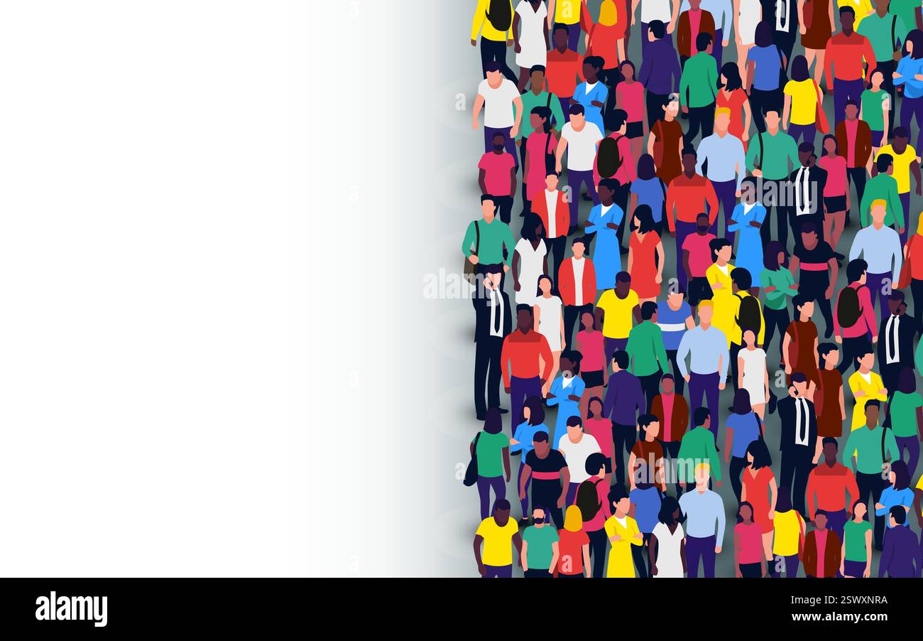 Large crowd people walking Stock Vector Images - Alamy