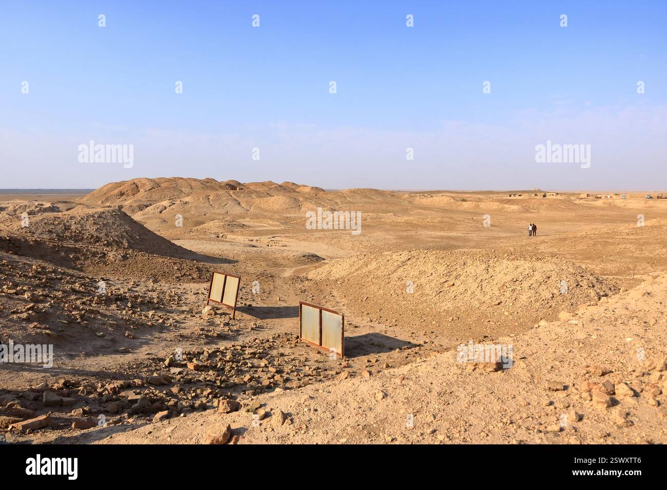 Uruk in Iraq - November 12 2024: tourists visit the excavation site in ...