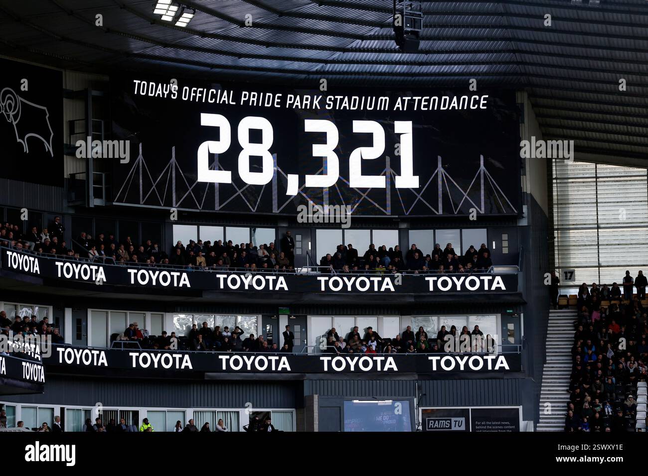 A general view of the official match attendance during the Sky Bet ...