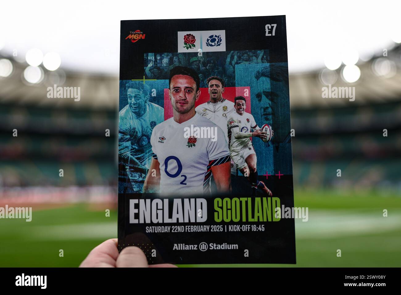 Twickenham, UK. 22nd Feb, 2025. Todays match day program during the ...