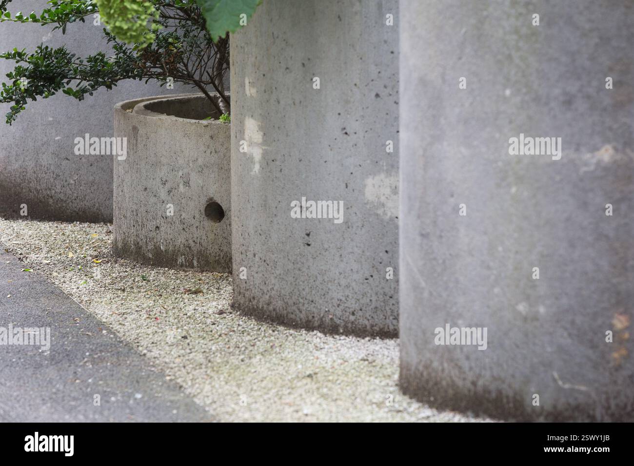 Gibbons Rent Concrete planters, likely part of a garden design Stock ...
