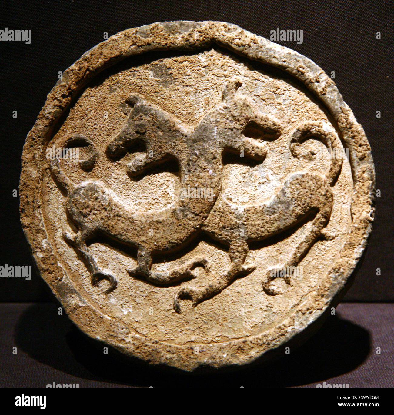 Roof tile with tiger design Warring States period Qin state China 475 ...