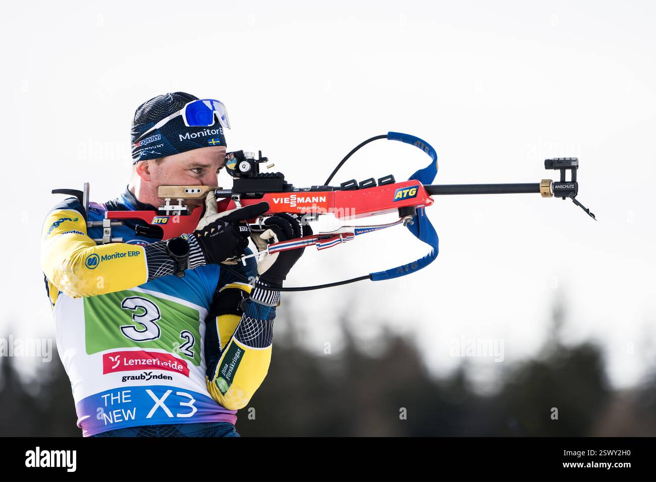 250222 Jesper Nelin of Sweden during zeroing ahead of men's 4 x 7,5 km ...