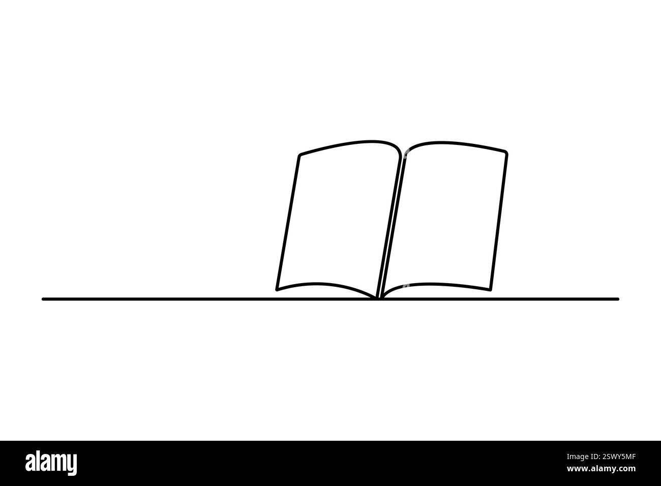 Open book continuous one line drawing and simple vector design Stock ...