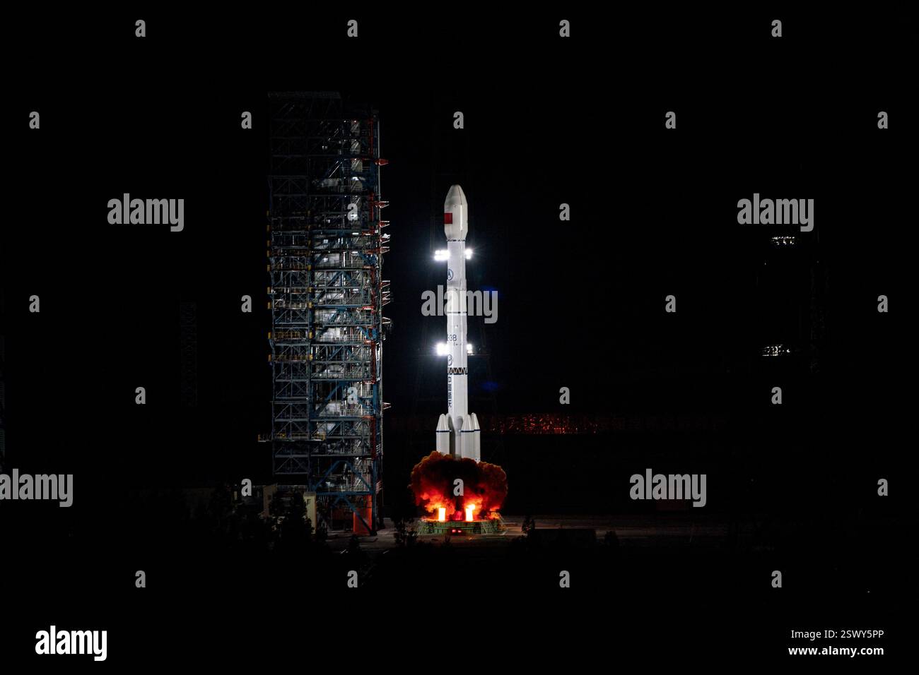 Xichang. 22nd Feb, 2025. A Long March-3B carrier rocket carrying the ...