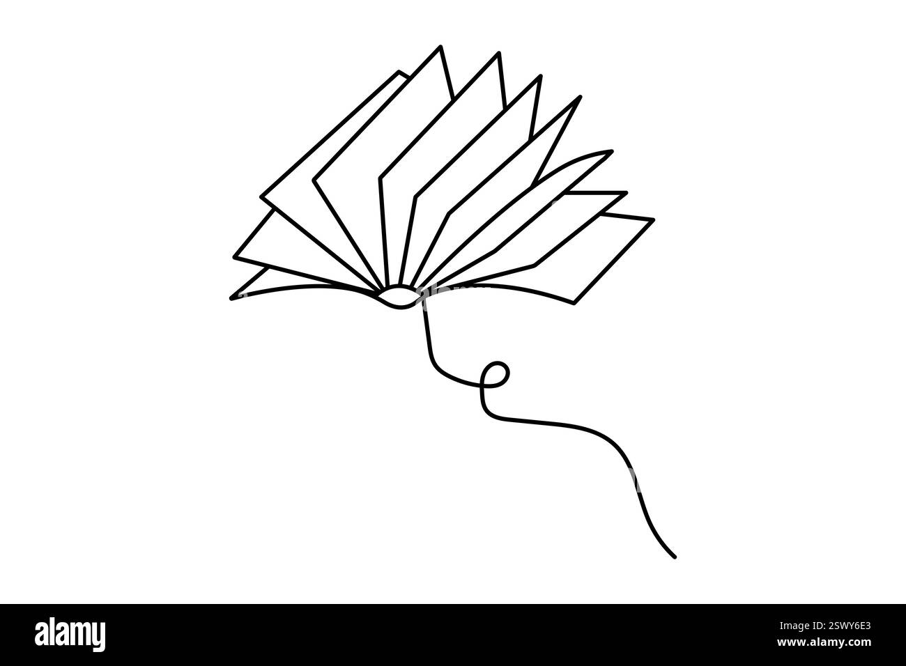 Open book continuous one line drawing and simple vector design Stock ...