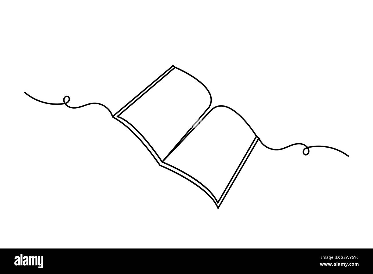 Open book continuous one line drawing and simple vector design Stock ...