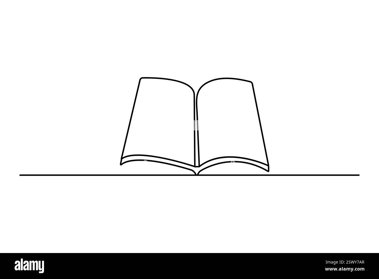 Open book continuous one line drawing and simple vector design Stock ...
