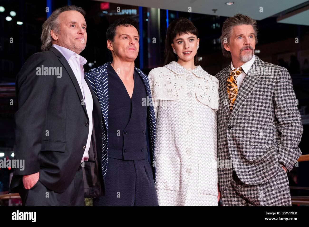Director Richard Linklater, from left, Andrew Scott, Margaret Qualley ...