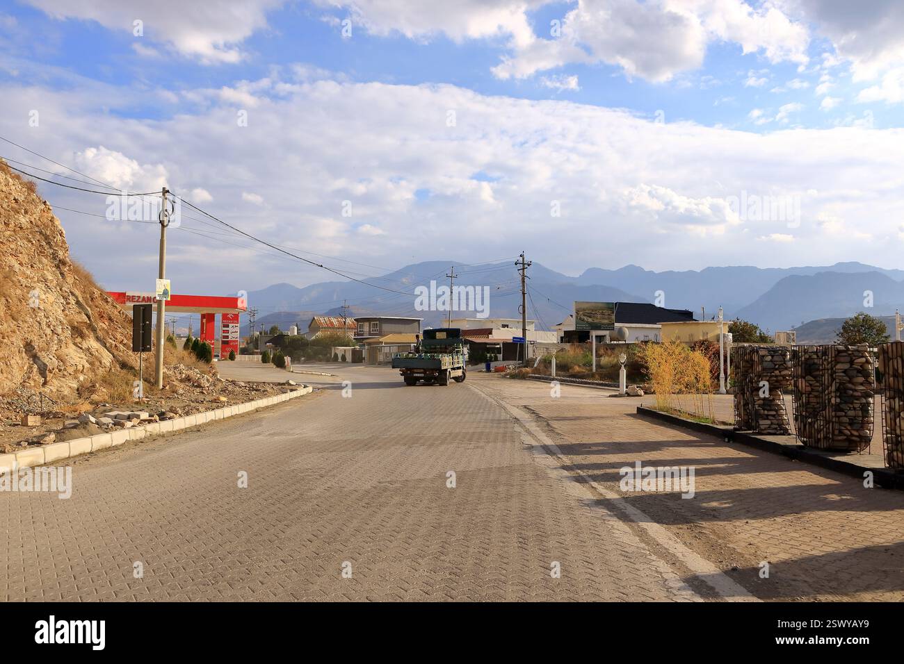 Rubar, Kurdistan in Iraq - November 19 2024: street and bridge over the ...