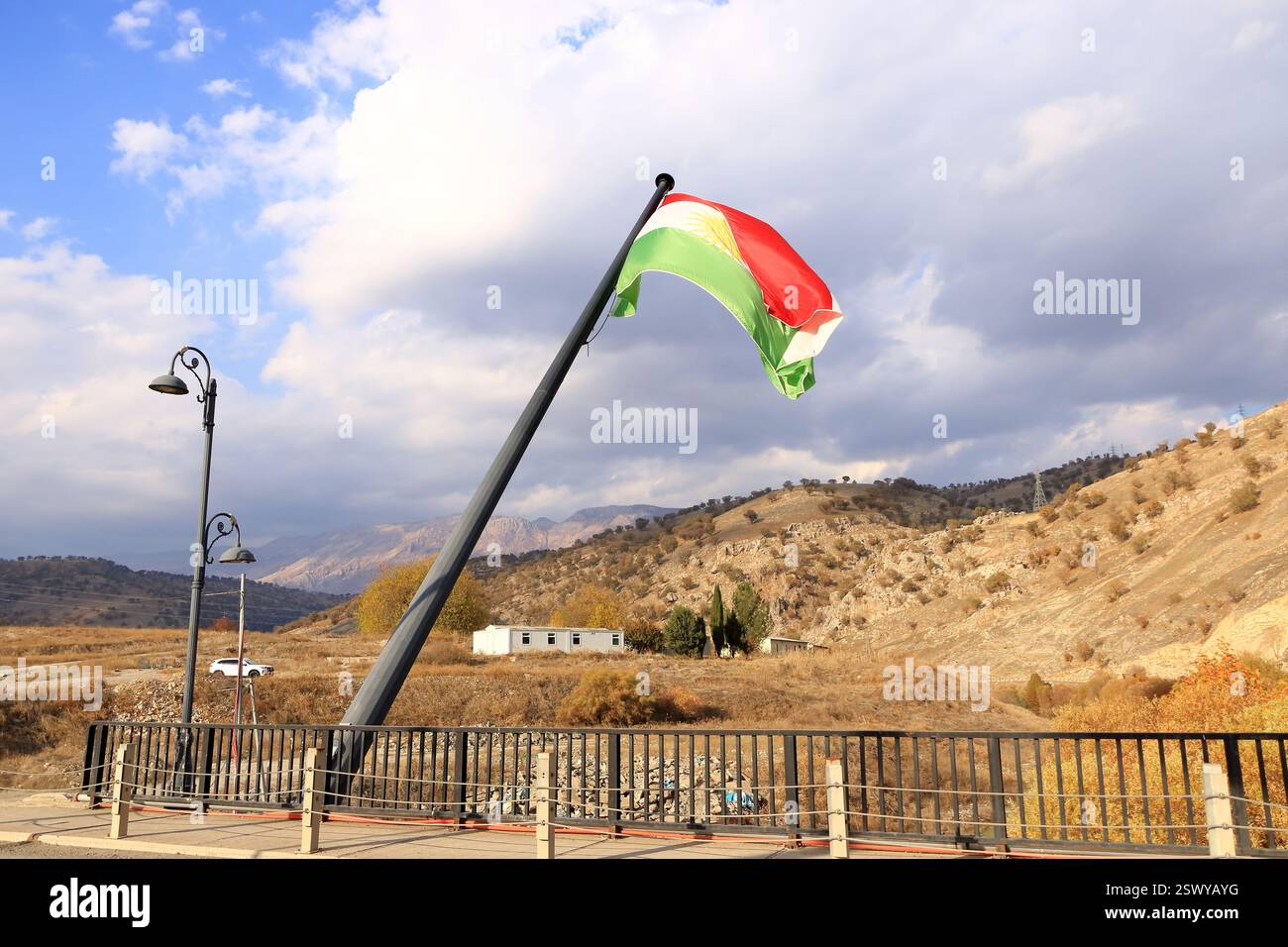 Rubar, Kurdistan in Iraq - November 19 2024: street and bridge over the ...