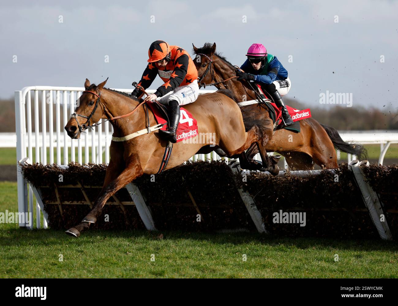 Mambonumberfive ridden by Ben Jones (left) on their way to winning the ...