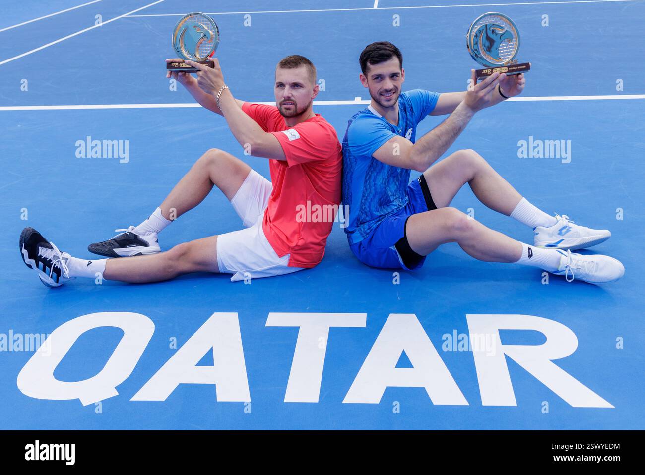 Doha, Qatar. 22nd Feb, 2025. Lloyd Glasspool and Joe Salisbury ...