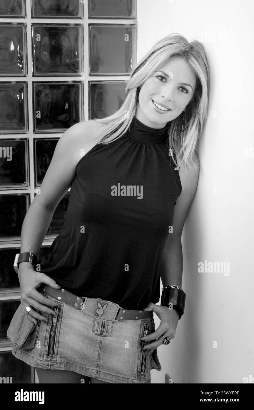 SARRA ELGAN, THE POP FACTORY, 2003: Welsh TV presenter Sarra Elgan ...