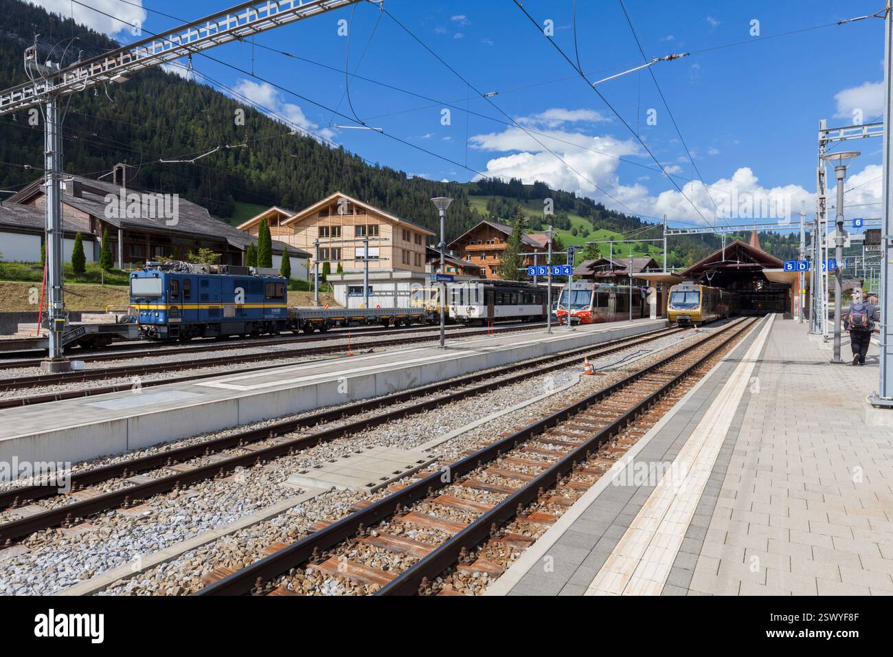 Zweisimmen (Switzerland) on the Golden Pass route meter gauge Gem 2/2 ...