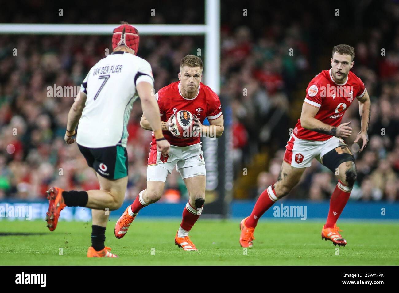 Gareth Anscombe of Wales during the 2025 Guinness 6 Nations match Wales vs Ireland at ...