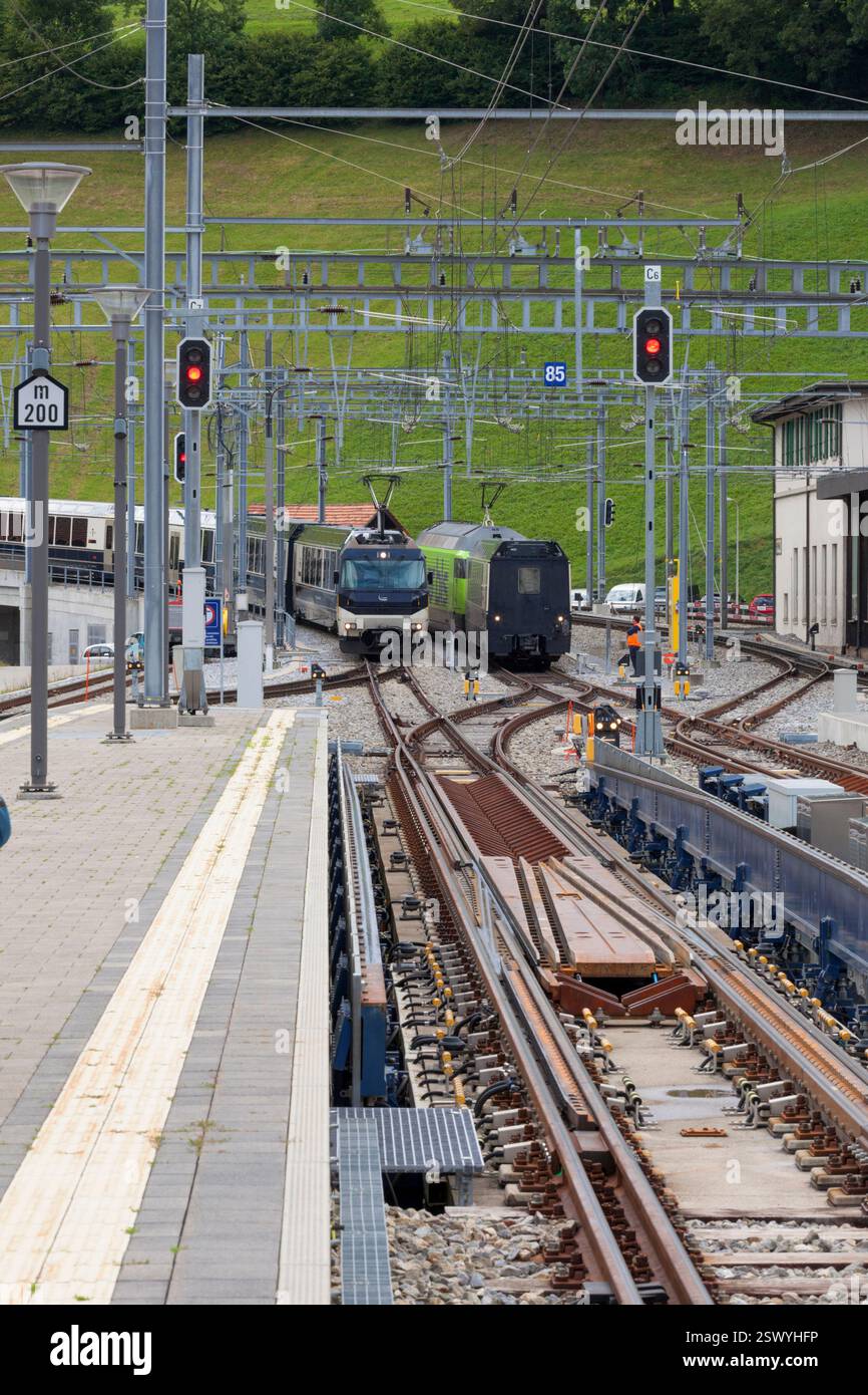 Montreux Berner Oberland Bahn ABB Ge 4/4 8002 about to passing through ...
