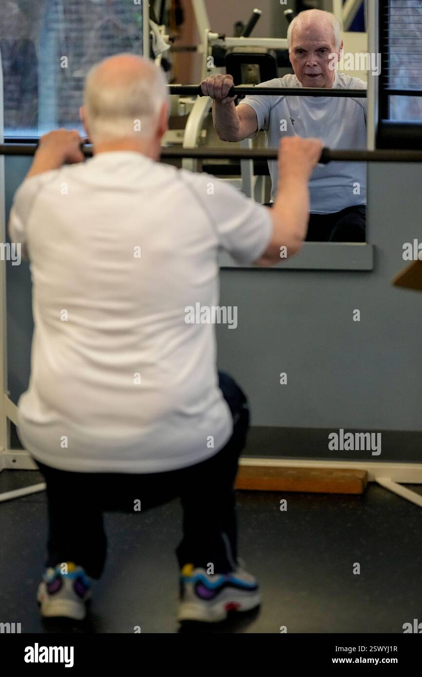 Dr. Grover Smith works out at STEPS Fitness, Wednesday, Feb. 12, 2025 ...