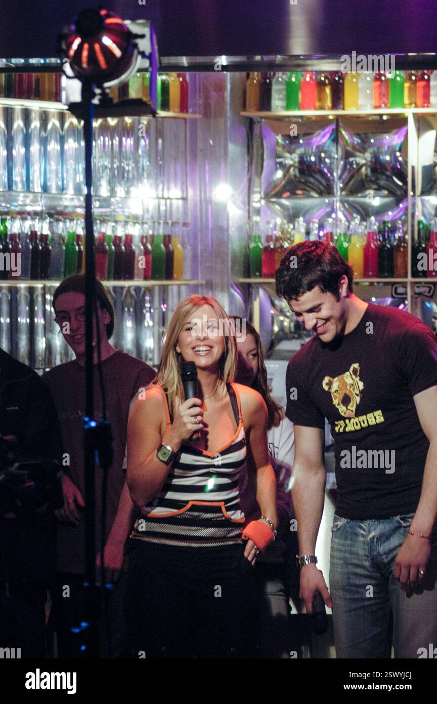 Welsh stars SARRA ELGAN and STEVE JONES the TV presenters on ITV's musc ...