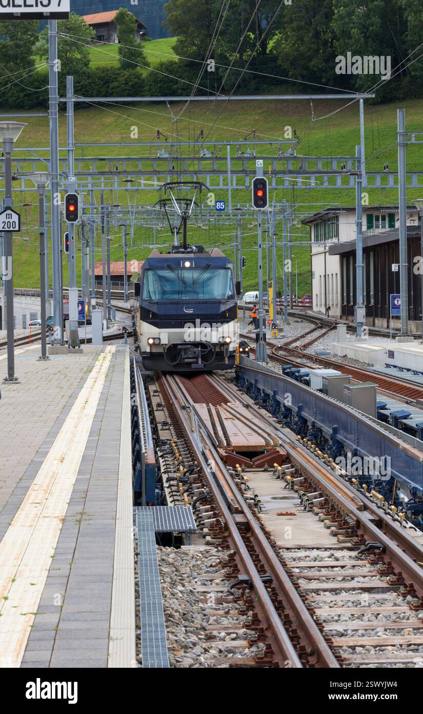 Montreux Berner Oberland Bahn ABB Ge 4/4 8002 about to passing through ...