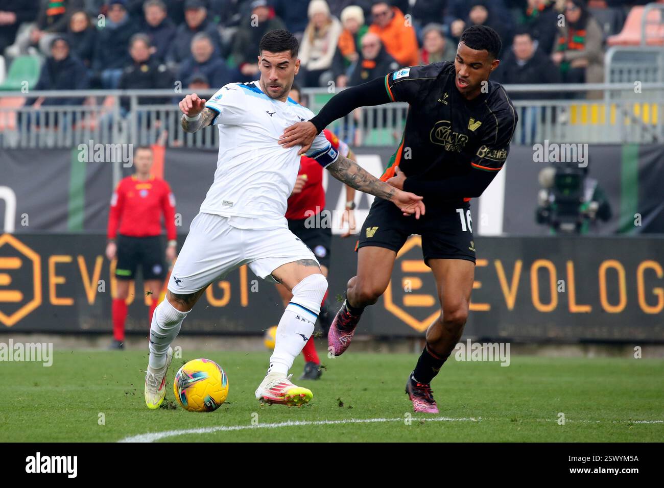 Lazio’s Mattia Zaccagni Venezia's Alessandro Marcandalli In action ...