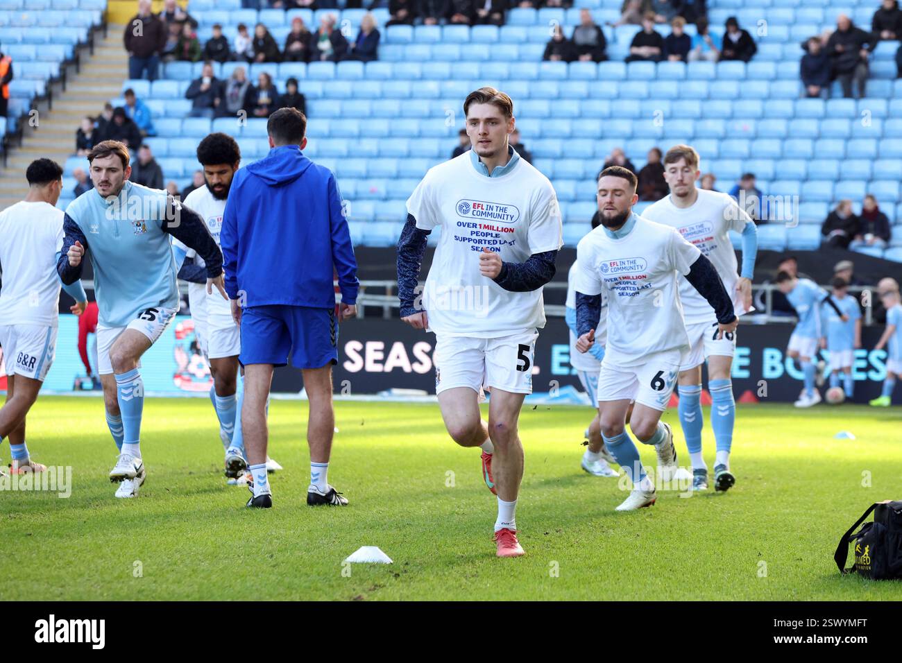 Coventry City's Jack Rudoni warms up during the Sky Bet Championship ...