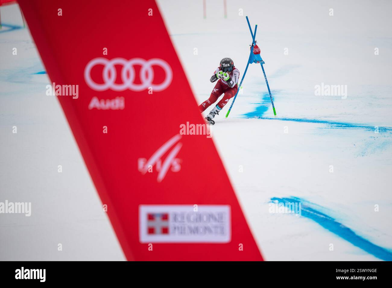 Austria’s Stephanie Brunner speeds down the course during an alpine ski ...