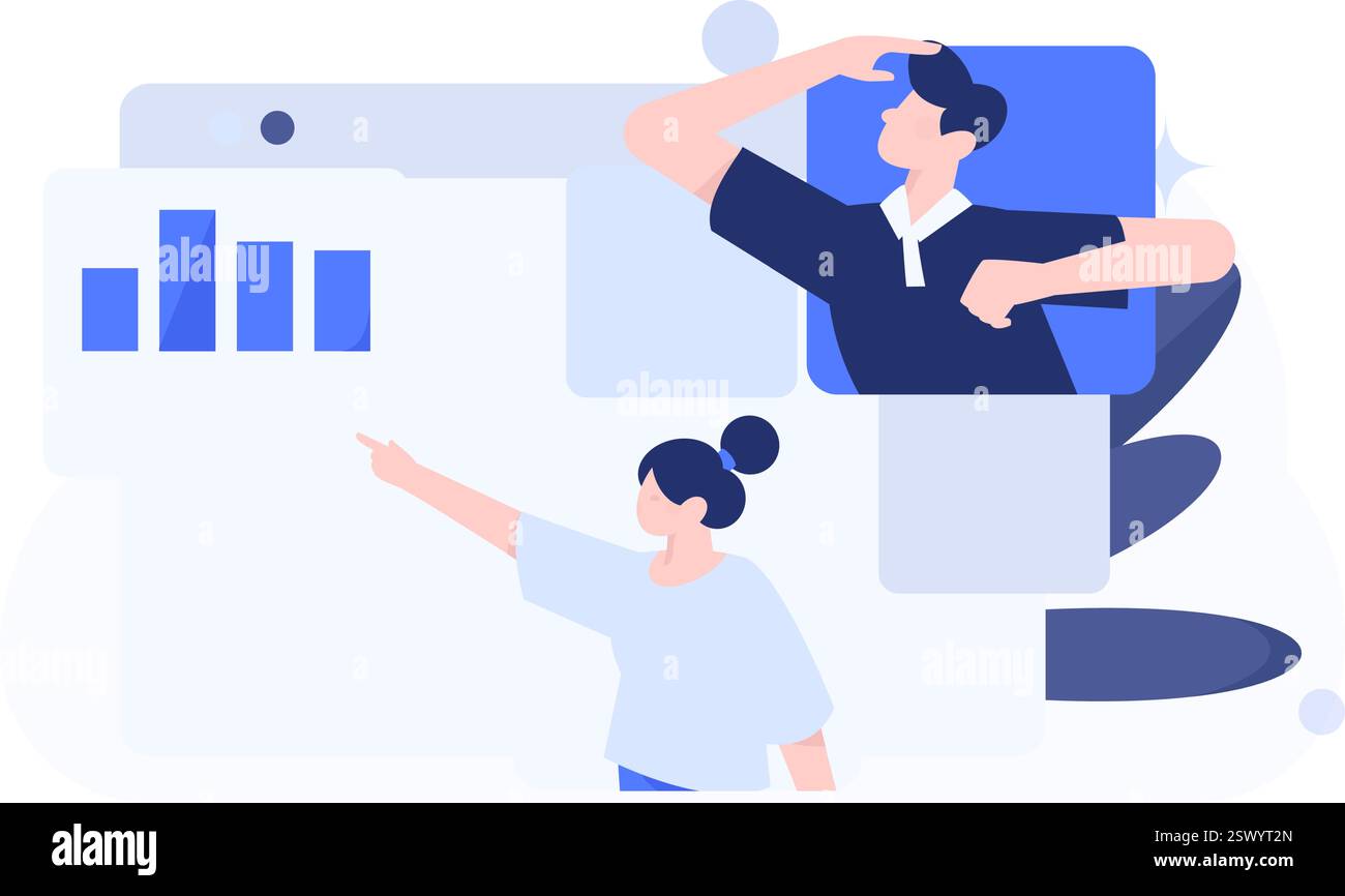 Marketing planning business characters flat vector concept operation ...