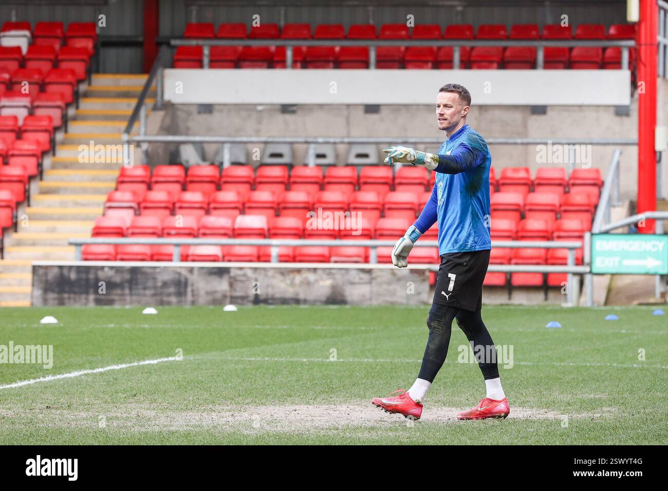 #1, goalkeeper Paul Farman of Barrow AFC at warm up during the Sky Bet ...